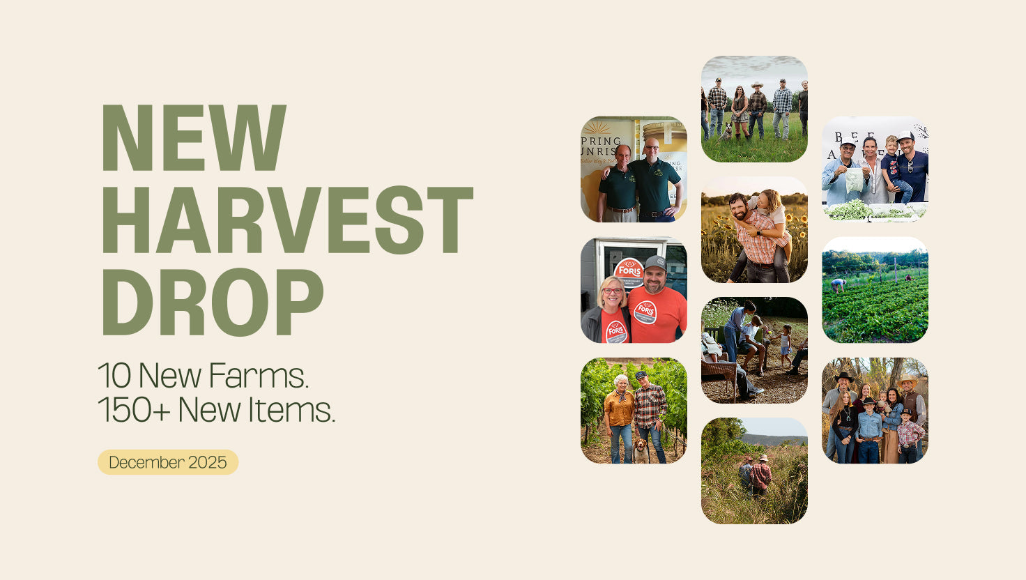 New Harvest Drop: Welcoming New Farms for December 2025 – Our Farms